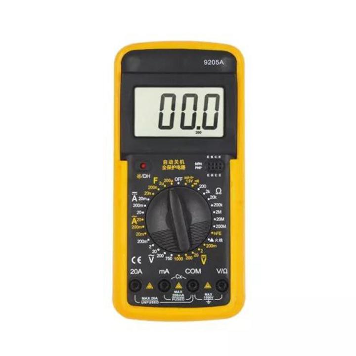 Digital Multimeter 9205A Volts Amps Resistors Ohms Transisor Tester ...