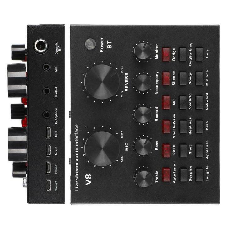 V8 Audio External USB Headset microphone mobile computer PC live sound ...