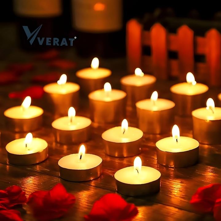 Mini round candle- Set of 10, Ideal for Home Décor and Ambient Lighting ...