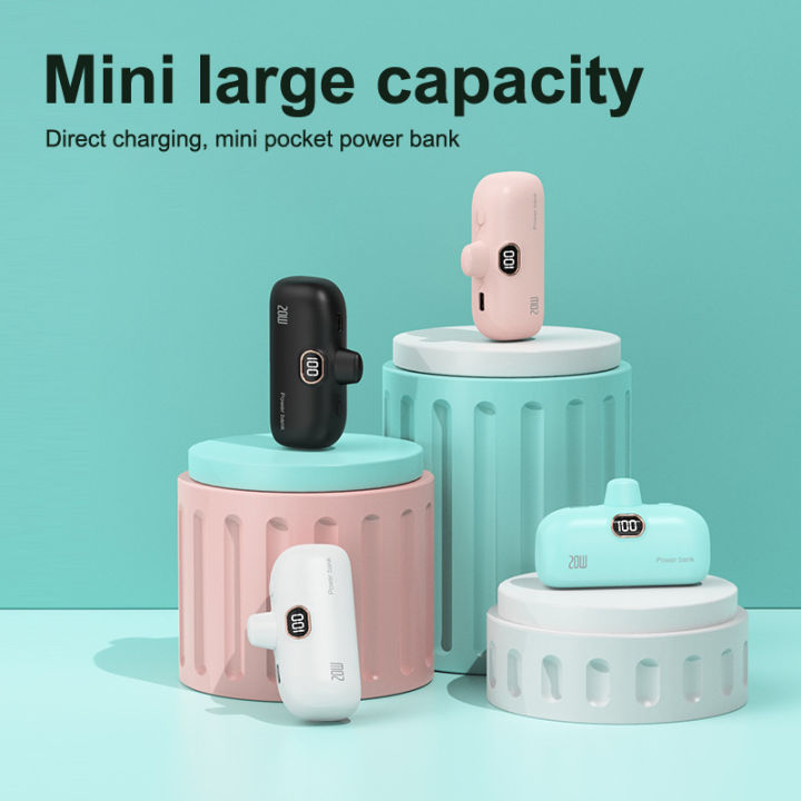 Mini Capsule Power Bank 5000mAh PD Fast Charging Power Bank Portable ...