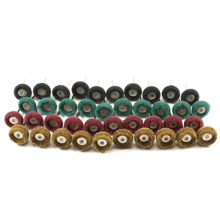 KOGEEK 40pcs/Set Mini Brush Scouring Pad Abrasive Wheel Nylon Fiber ...