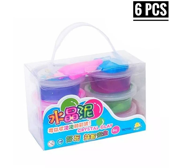Have a Creative Time with a 6-Piece Gel Clay Slime Set for Kids - 6 ...