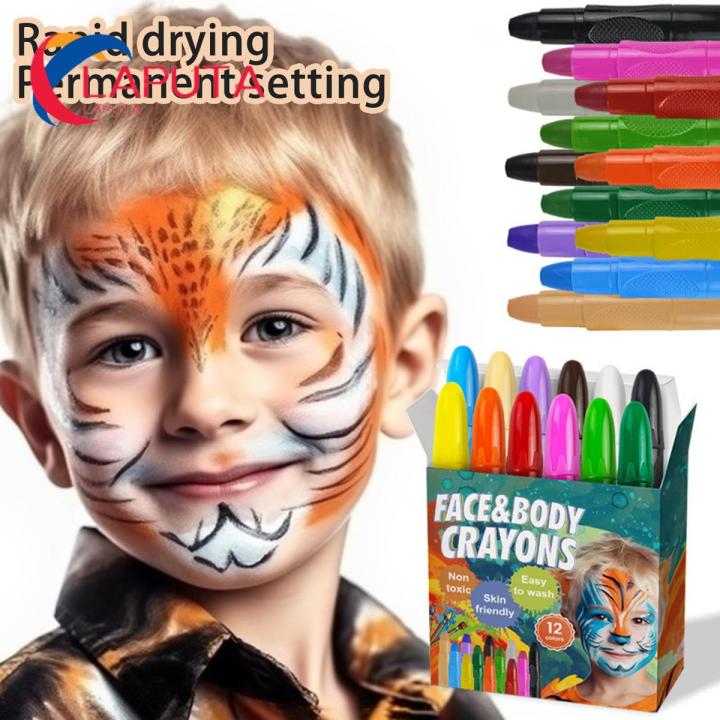 Mess-free Face Painting Supplies 12 Color Water-based Face Body Paint ...