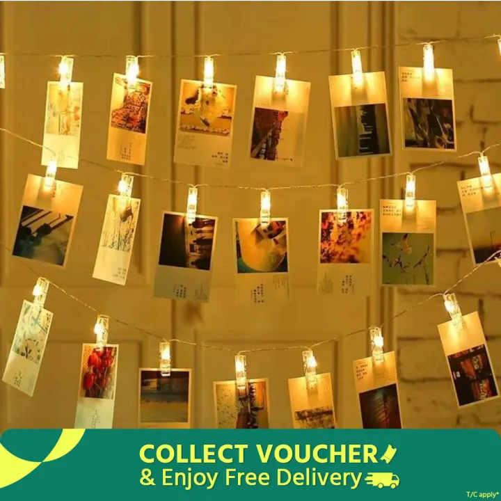 Fairy light clip shape golden color 20 pieces set-MHN | Daraz.com.bd