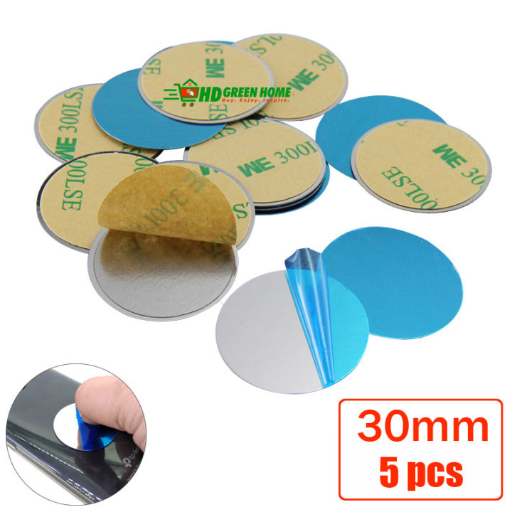 5 pcs x 30mm Round Metal Plate Sticker Ultra-thin Iron Stickers for ...