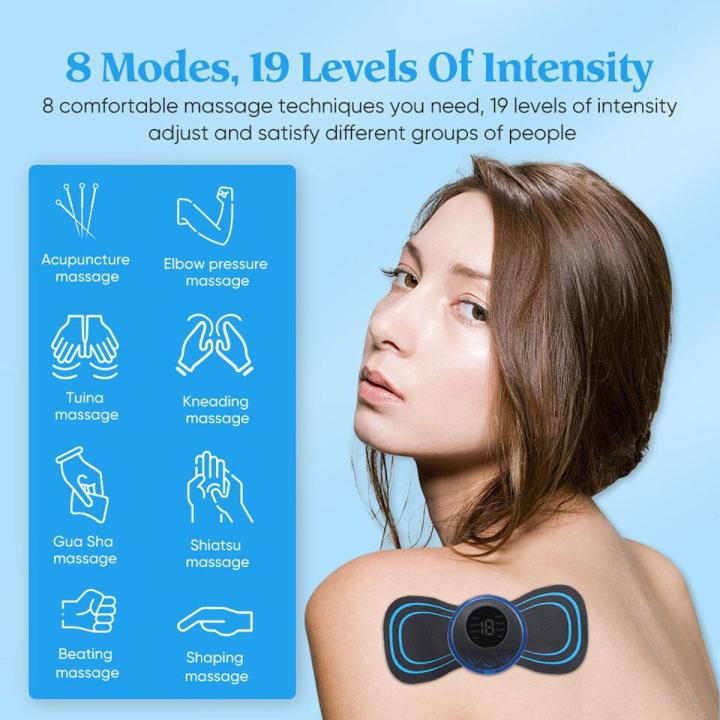 Mini Electric EMS Massager Stick Patch Cervical Muscle Relief Pain ...