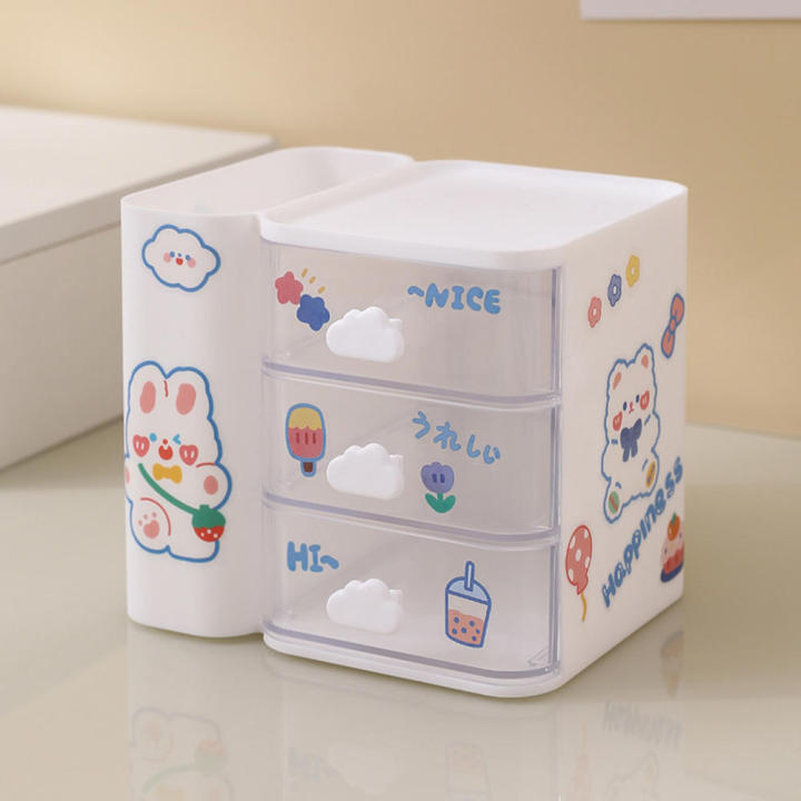 Student Stationery Organizer Box Cute Pen Holder Office Organizer Cute ...