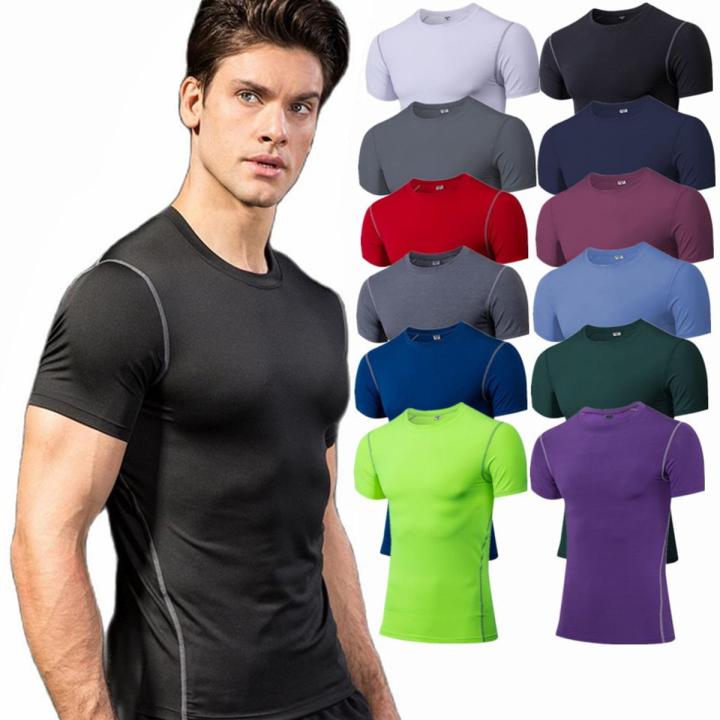 Men PRO Sport T Shirts Compression Boy Exercise Base Layer Sweatshirt ...