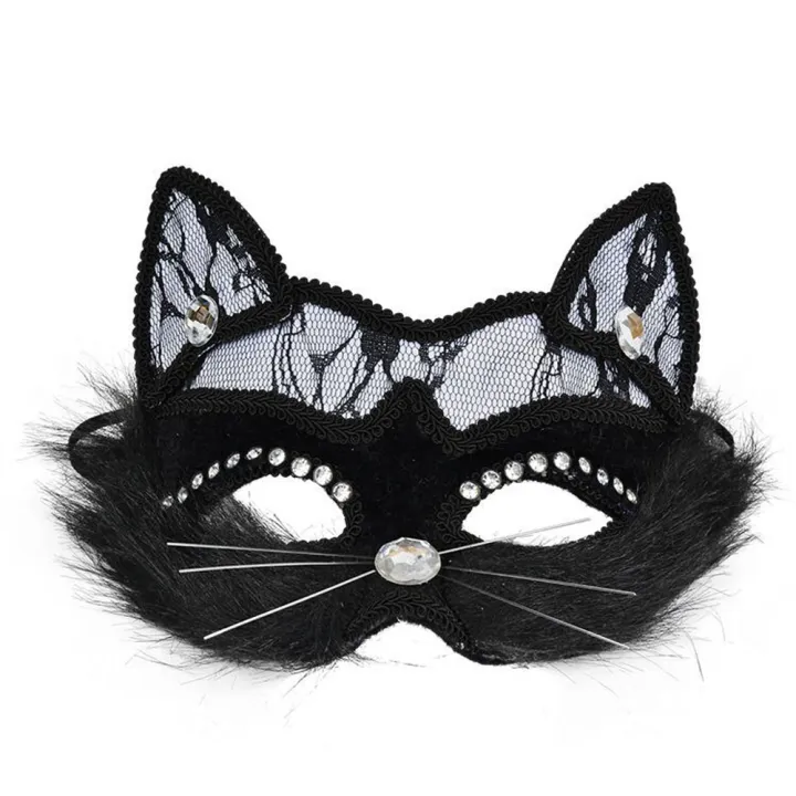 Girls Halloween Christmas Cat Eye Venetian Masquerade Cat Fancy Dress ...