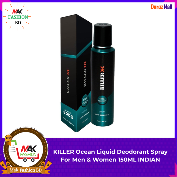 KILLER Ocean Liquid Deodorant Spray For Men & Women 150ML INDIAN ...