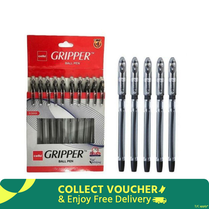 Cello Gripper Ball Pen -Black 10 Pens Pack | Daraz.com.bd