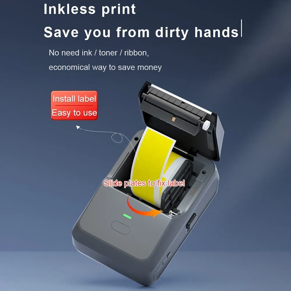 P2 thermal sticker printer is suitable for 20-50mm labels - black ...