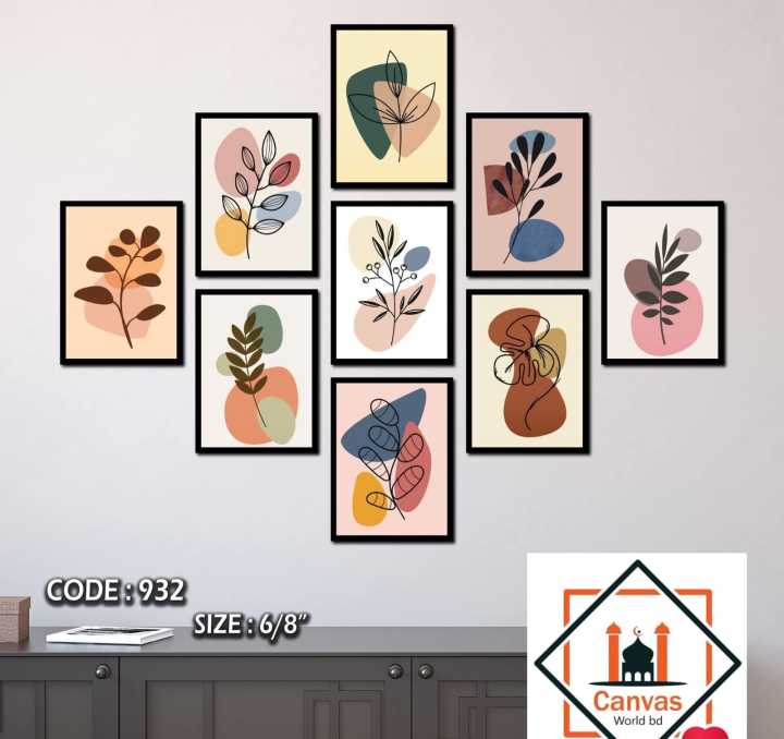 9-Piece Unique Design Wallmate Home Decoration PVC Poster Combo Set ...