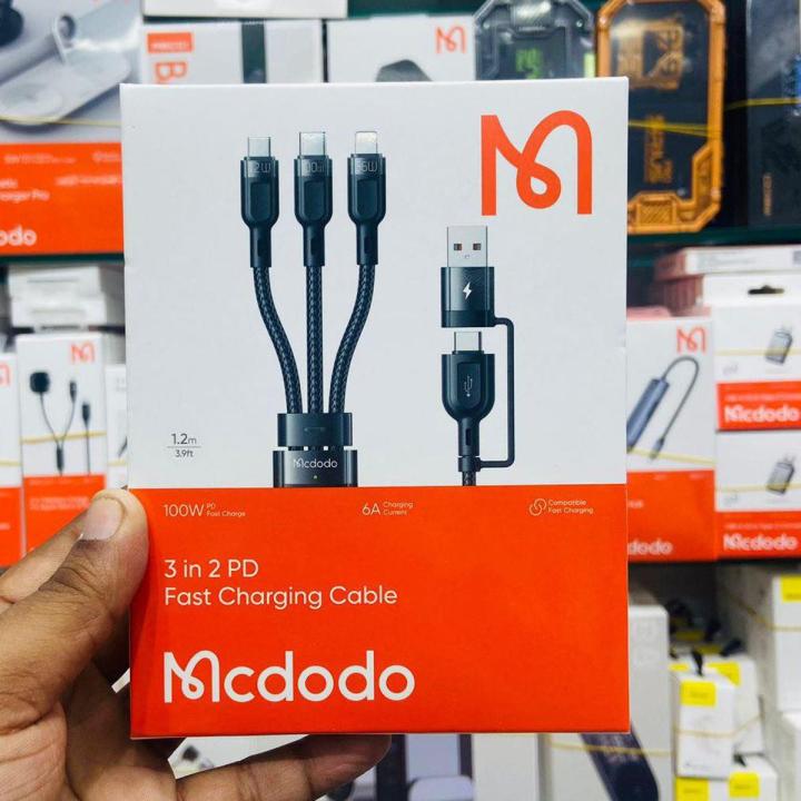 Mcdodo 3 in 2 PD Fast Charging Cable 100W 1.2M | Daraz.com.bd