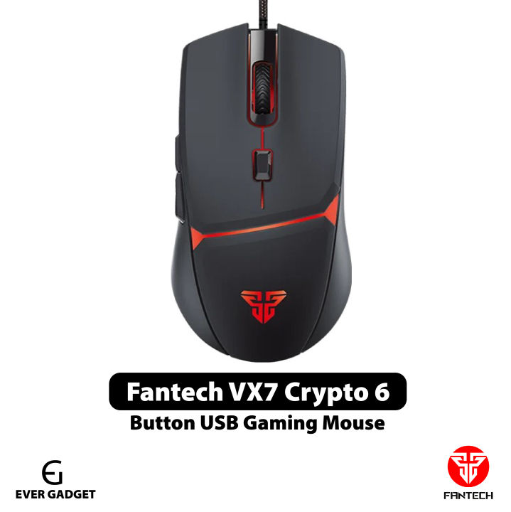 FANTECH CRYPTO VX7 Gaming Mouse 8000DPI and 6 Buttons Macro Huano 10M ...