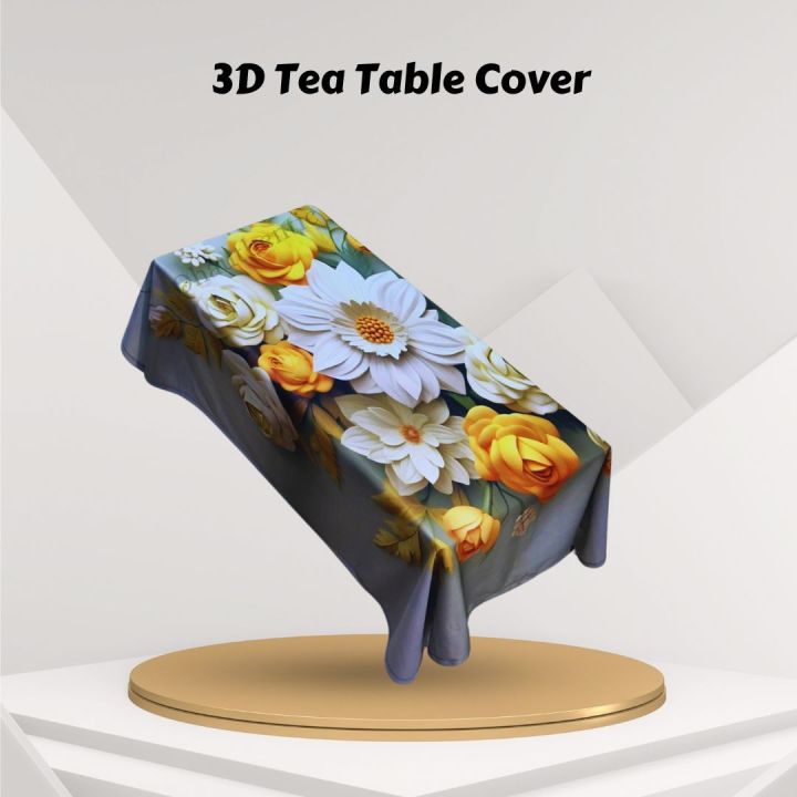 3D Tea Table Cover , Cherry Cot Fabric, Washable | Daraz.com.bd