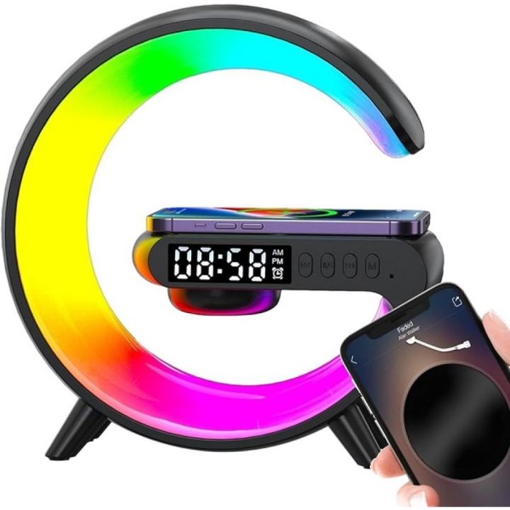 G63 Wireless Bluetooth RGB Speaker Wireless Charger Light APP Control ...