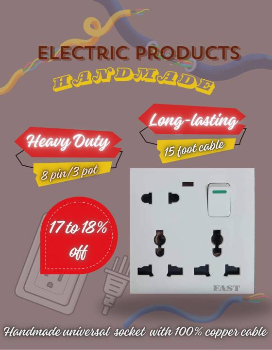 Multi Function Universal Wall Switch Socket 8 Pin Wholesale Price Socket 8pin multi socket 8 pin ...