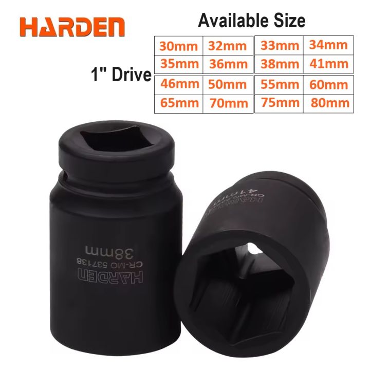 HARDEN 1" Impact Socket Long Impact Socket (1" Drive) various size ...