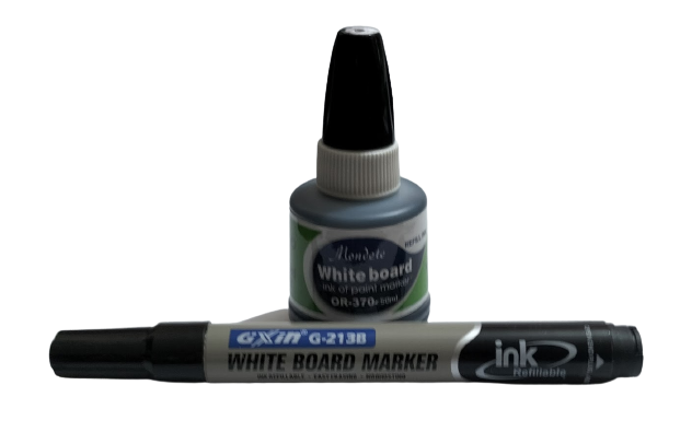 GXin G-213B Refillable White Board Marker with 50ml Refill Ink, Black ...