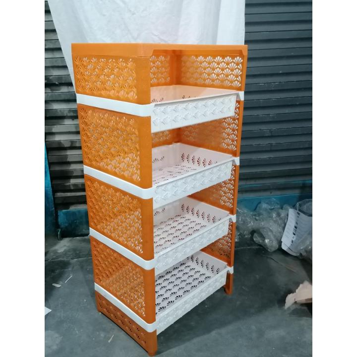 Family Rack 4 Step with Lid - Jazzy Orange & White A.C.I | Daraz.com.bd