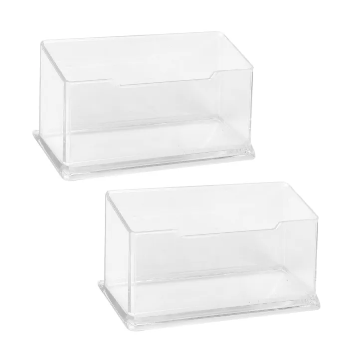 2X New Clear Desktop Business Card Holder Display Stand Acrylic Plastic ...