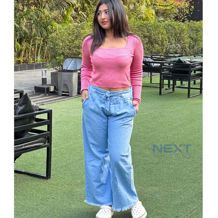 Denim plazzo. jeans pant for women. Ladies Stylish plazo new Trendy ...