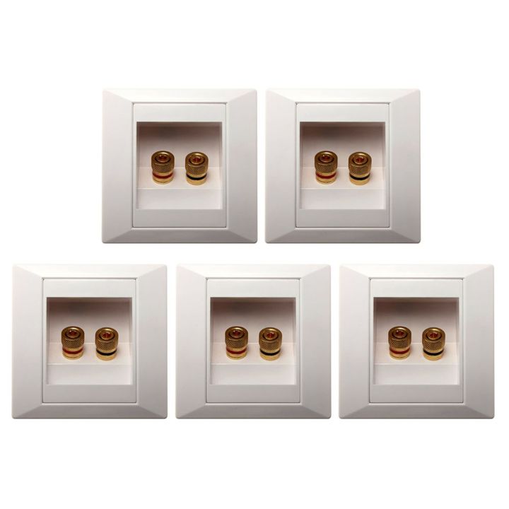 5X Wall Socket Connection Port with 2 Jack Speaker White | Daraz.com.bd