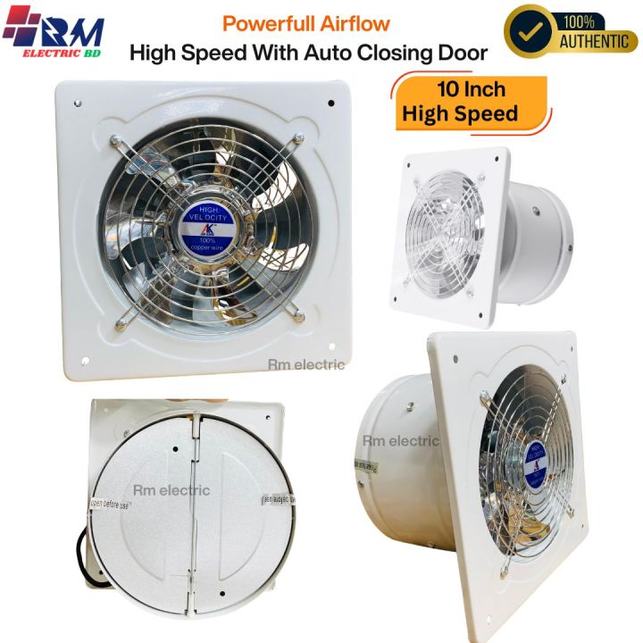 Exhaust Fan 10" High Performance with Metal Body SS Blades & Copper ...