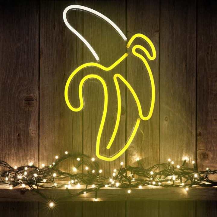 Banana Shaped LED Neon Lights Art Wall Decorative for Christmas Bedroom ...