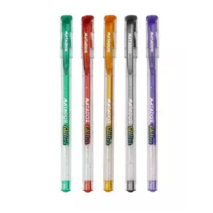 Glitter Gel Pen - 5 Colors | Daraz.com.bd