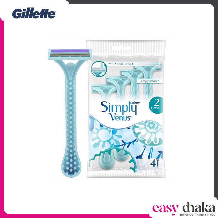 Gillette Simply Venus Disposable Lady Razor Pack (04 Pcs) | Daraz.com.bd