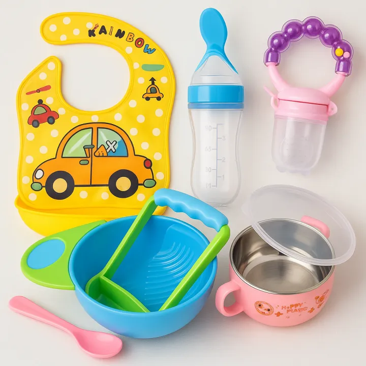 5pcs Combo Set Baby Feeding Set BPA Free Complete Meal Set | Daraz.com.bd
