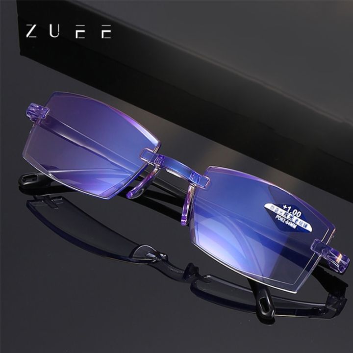 New Diamond Cut Bifocal Progressive Reading Glasses Men Blue Light ...