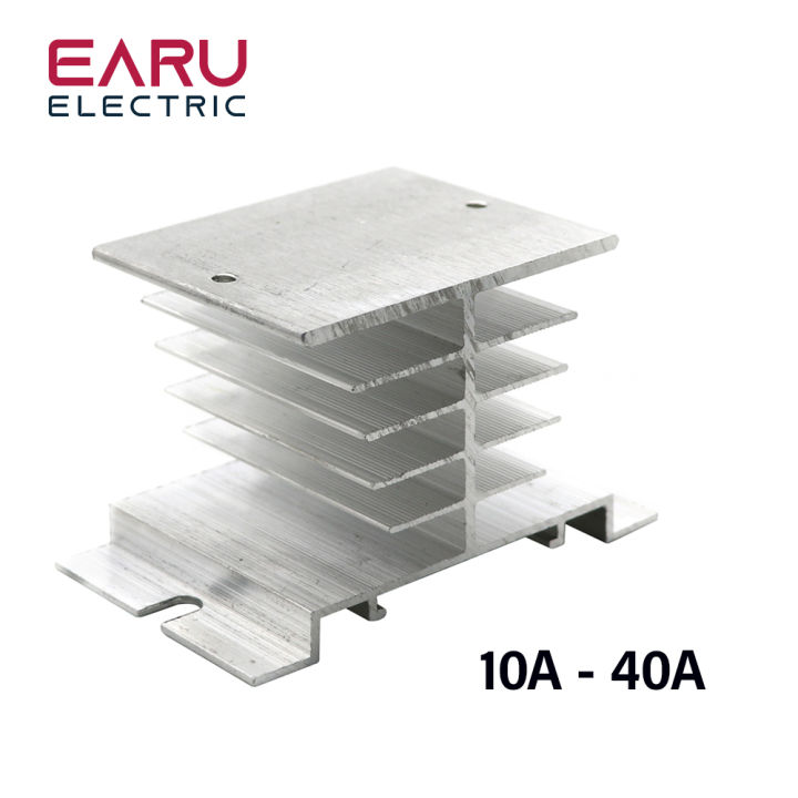 1 pcs 10A-40A New Solid State Relay SSR Aluminum Fins Single Phase Aluminum Heat Sink ...