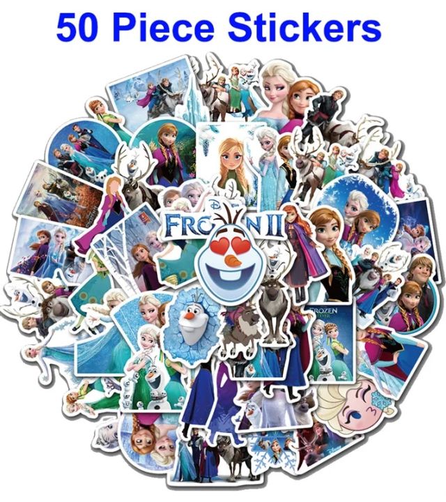 【Lejia】200 Sheets/Roll Disney Cartoon Stickers Gift Set Disney Frozen 2 ...