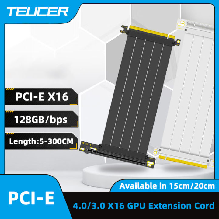 TEUCER PCI-E 4.0 X16 Riser Cable Graphics Card Extension Cord 150mm ...