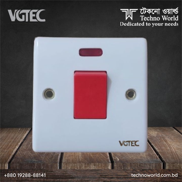 Vegtec- 50A Motor Switch / DP Switch / Geyser Switch / Water Heater Switch. | Daraz.com.bd