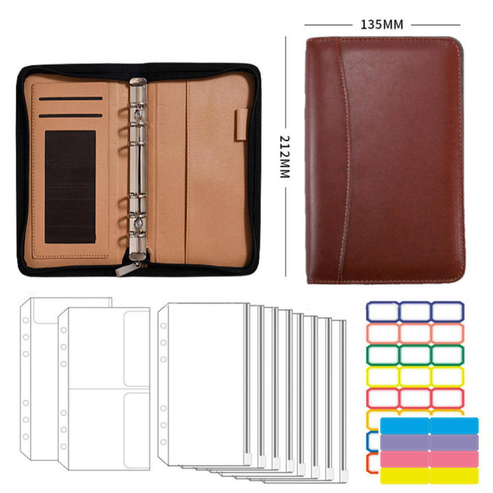 Business Budget Organizer Notebook PU Leather Padfolio Budget Binder ...