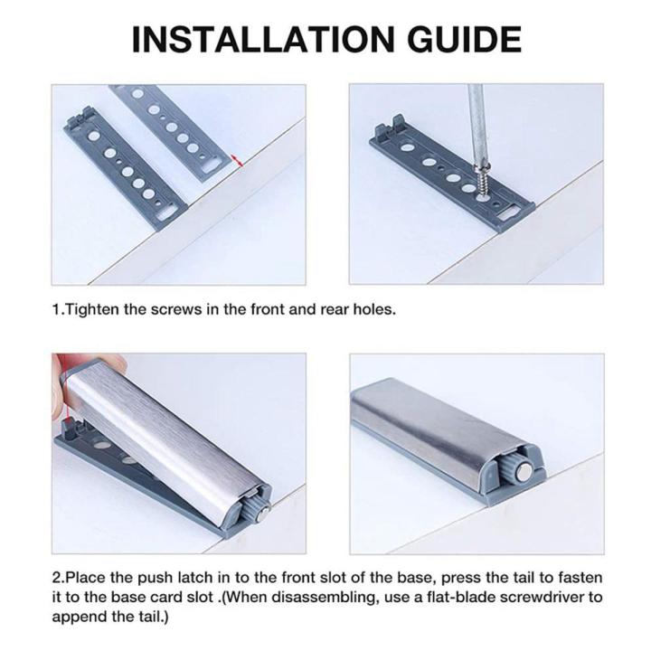 Push Latches for Cabinets 6 Pack Push to Open Cabinet Press Latch ...