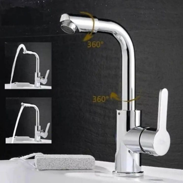 Chrome plating basin faucet 360 rotation / Bathroom Faucets | Daraz.com.bd
