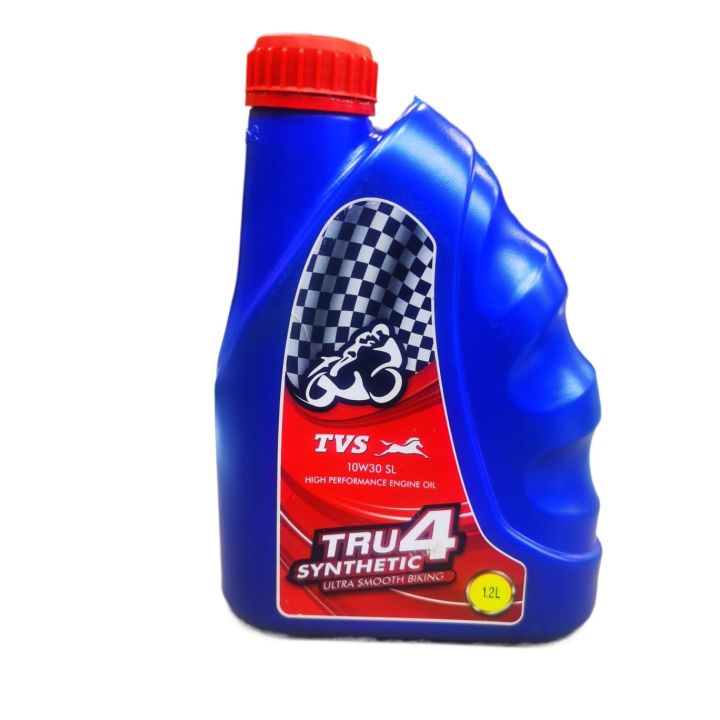 TVS Tru4 Synthetic Ultra Smooth Biking 10W30 SL Engine Oil (1.2 Liter ...