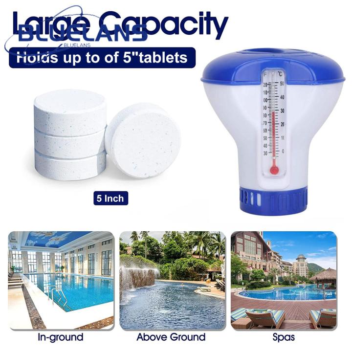 Effervescent Tablet Dispenser Pool Tablet Dispenser with Thermometer ...