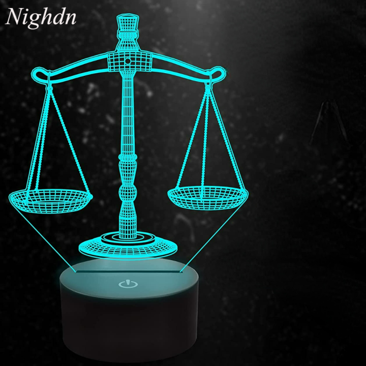 Gift for Lawyer Legal Balance LED Night Light 16 Colors with Remote ...