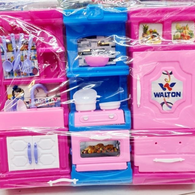 Dream Kitchen Set for Toys Pink Freezer Refrigerator kitchen Happy ...