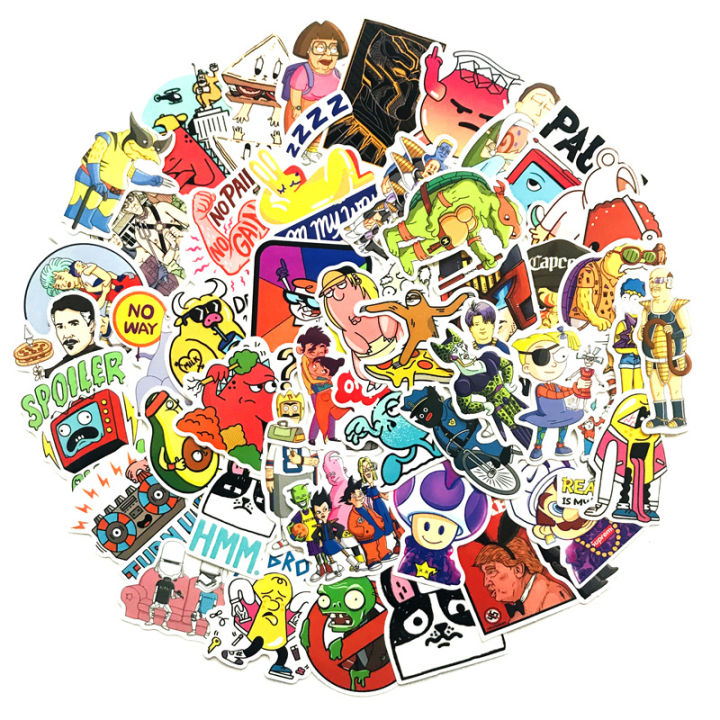 60 Fun Doodle Cartoon Cute Stickers Kids Toys Anime Doodle Stickers ...