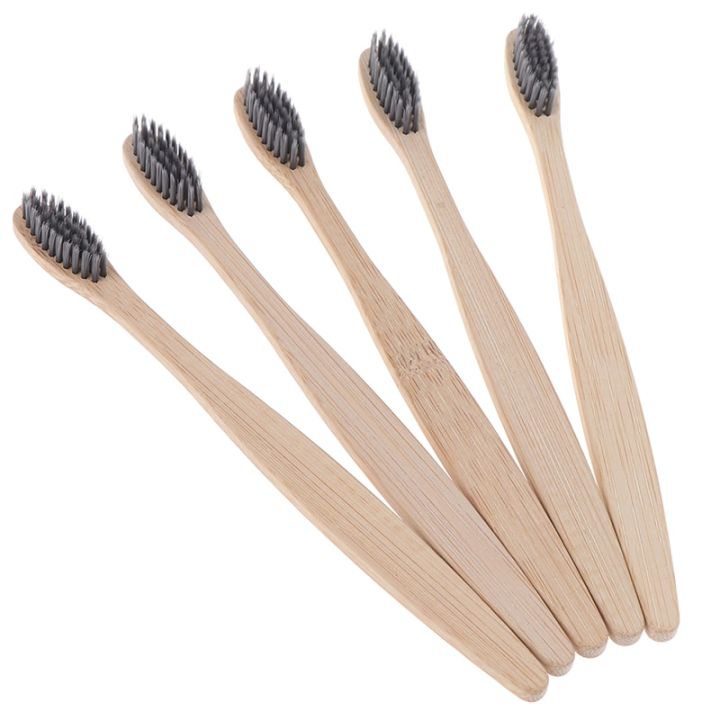 【Hey my home】5pcs/set fiber Soft-bristle Toothbrush Wood Toothbrush Hot ...
