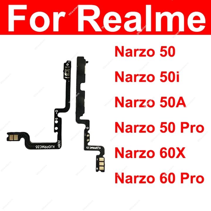 Power Volume Flex Cable For Realme Narzo 50 60 Pro 50i 50A Prime Narzo 60X On OFF Power Volume ...