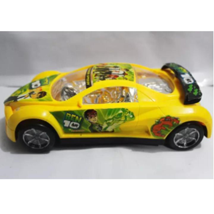 Lights and Sounds Racing Toy with Motorized Drive Ben 10 Car - Yellow ...