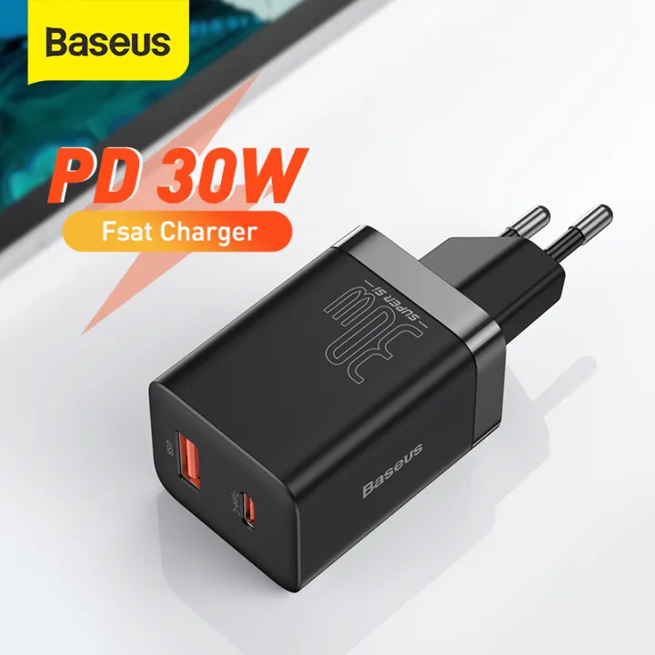 Baseus 30W PD Charger Super Si USB Type C Fast Charger QC3.0 USB C Quick Charger for iPhone 13 ...